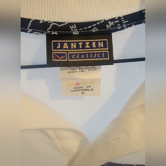 Jantzen | Shirts | Vintage Jantzen Whiteblue Polo Shirt 9s Single Stitch | Poshmark